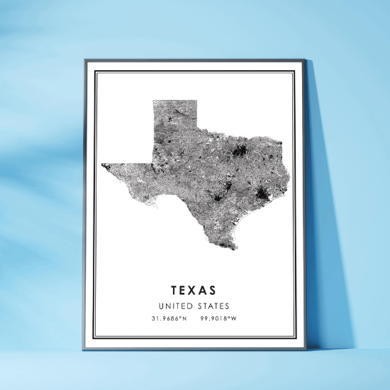 Howdy! Word Around Town Mp Canvas has the best wall map art of Texas ...