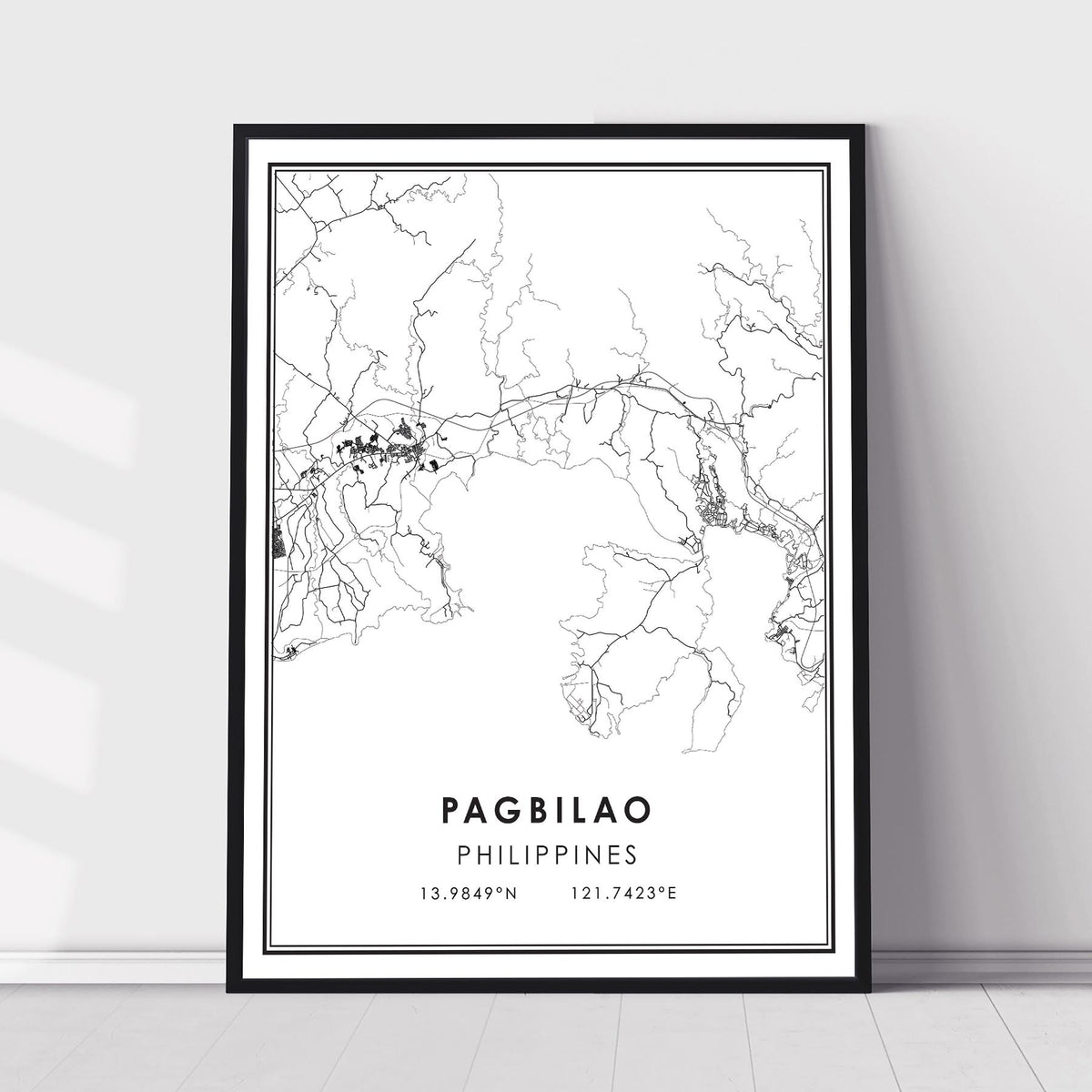 Pagbilao, Philippines Modern City Map Print | City Streets Map Decor ...