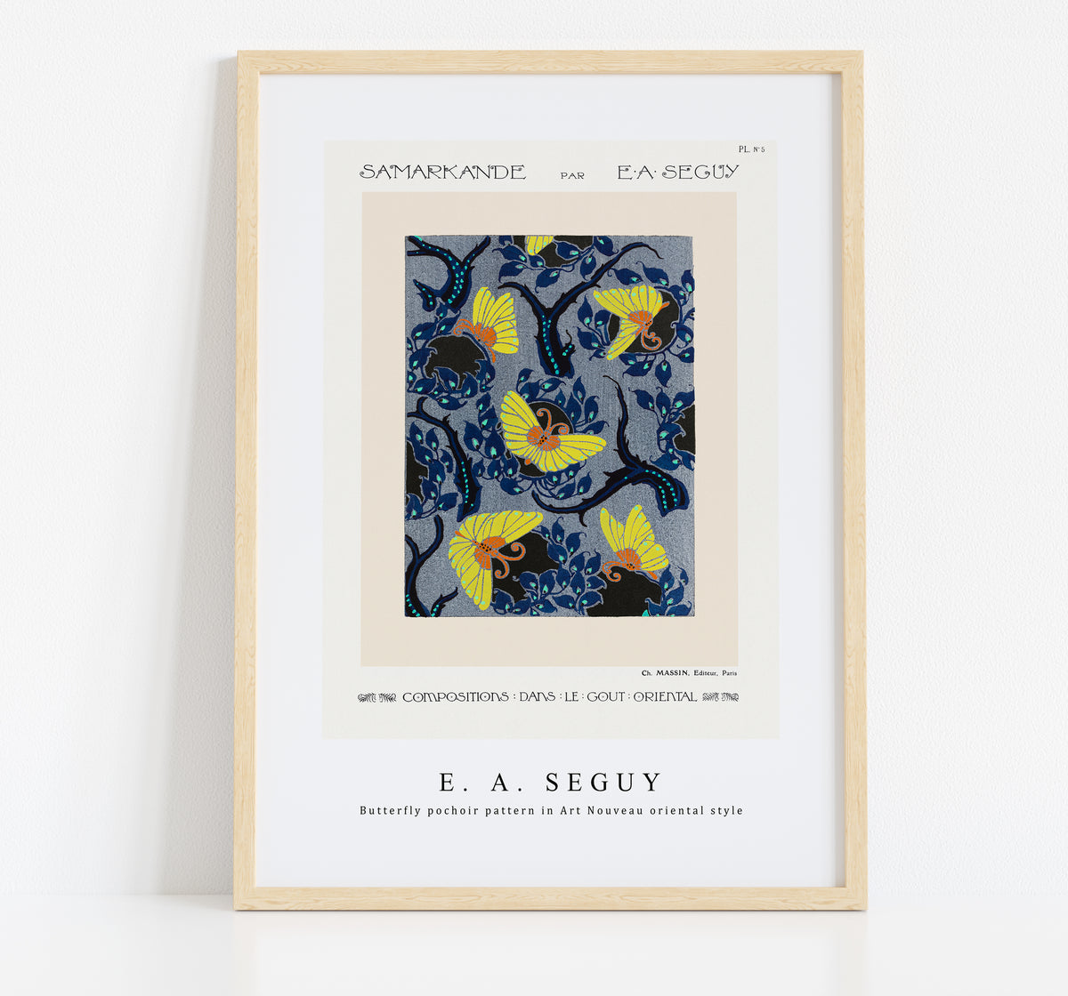 E.A.Seguy - Butterfly pochoir pattern in Art Nouveau oriental style ...